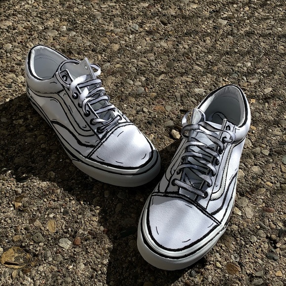 Vans | Shoes | Custom Cartoon Old School Vans | Poshmark